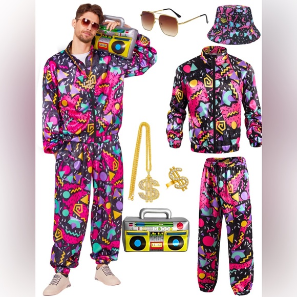 Pants | Nwt Mens 8s90s Hip Hop Tracksuit Costume Set Lg | Poshmark